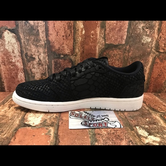 Jordan | Shoes | New Nike Air Jordan Low Leather Python Black | Poshmark